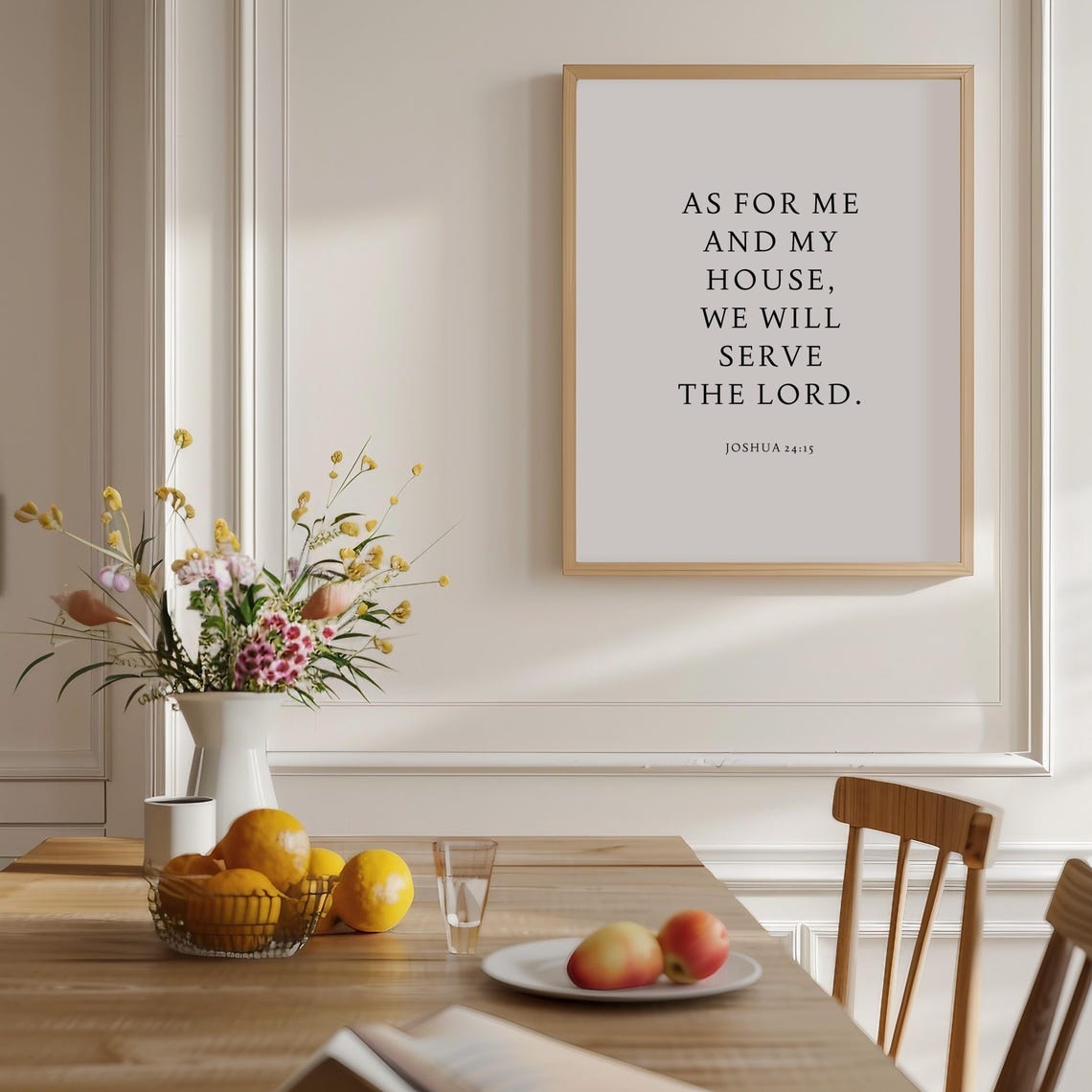 As for Me and My House, Bible Verse Wall Art, Minimalist Wall Decor ...