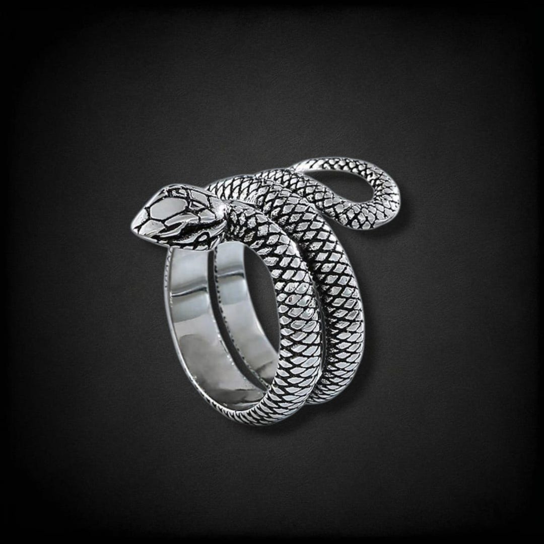 King Cobra Snake Ring – Unisex Gothic Serpent Wrap - Etsy