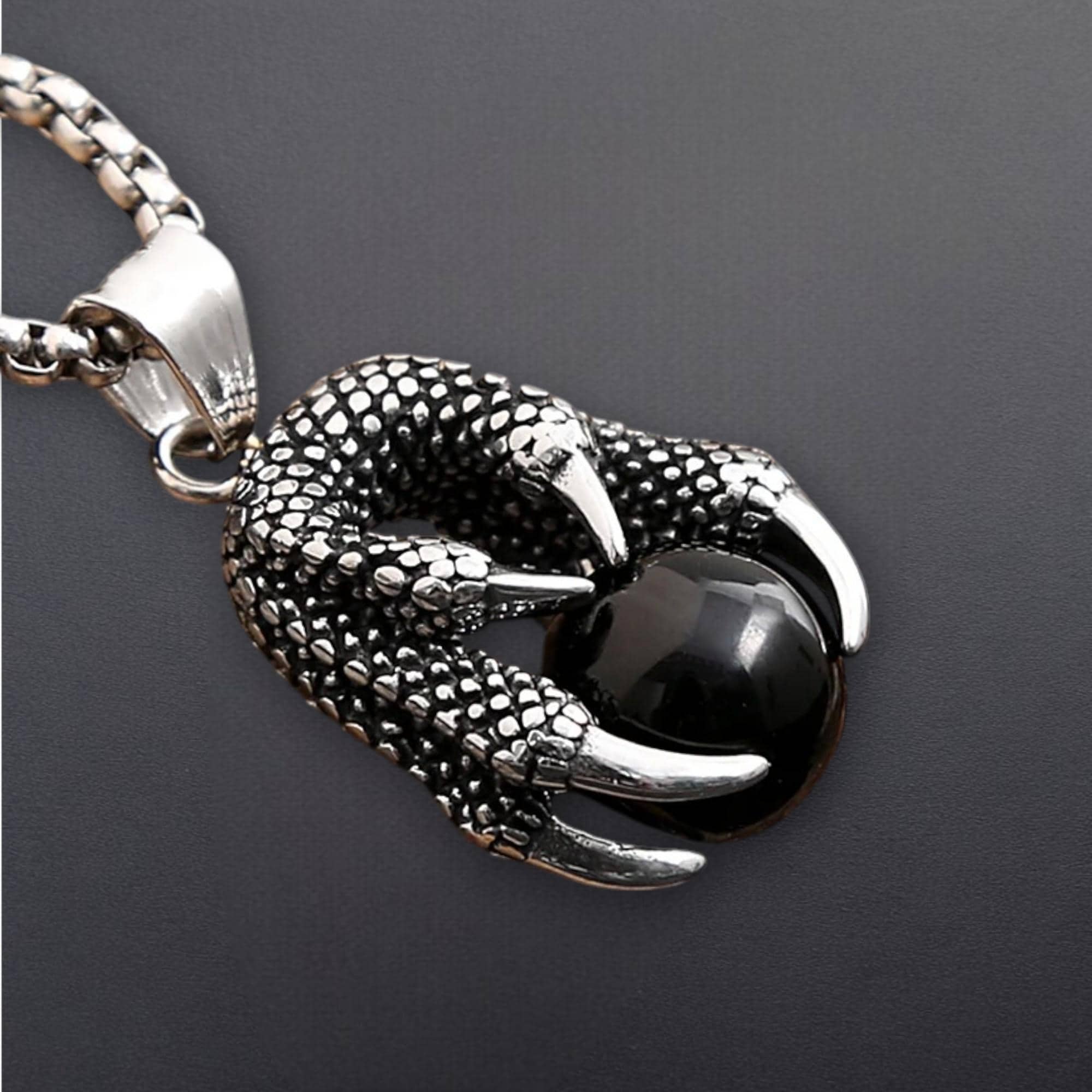 Gothic Dragon Claw Pendant Necklace: Silver Fantasy Jewelry - Etsy