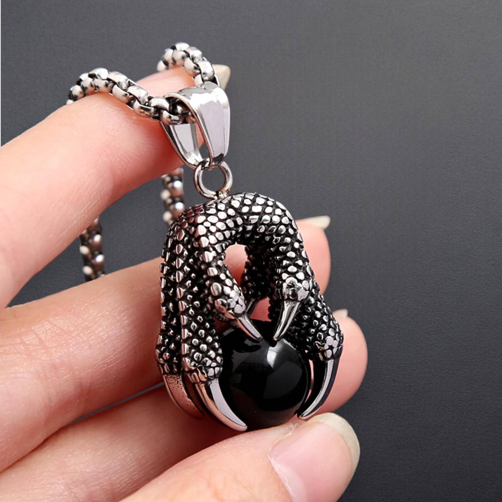 Gothic Dragon Claw Pendant Necklace: Silver Fantasy Jewelry - Etsy