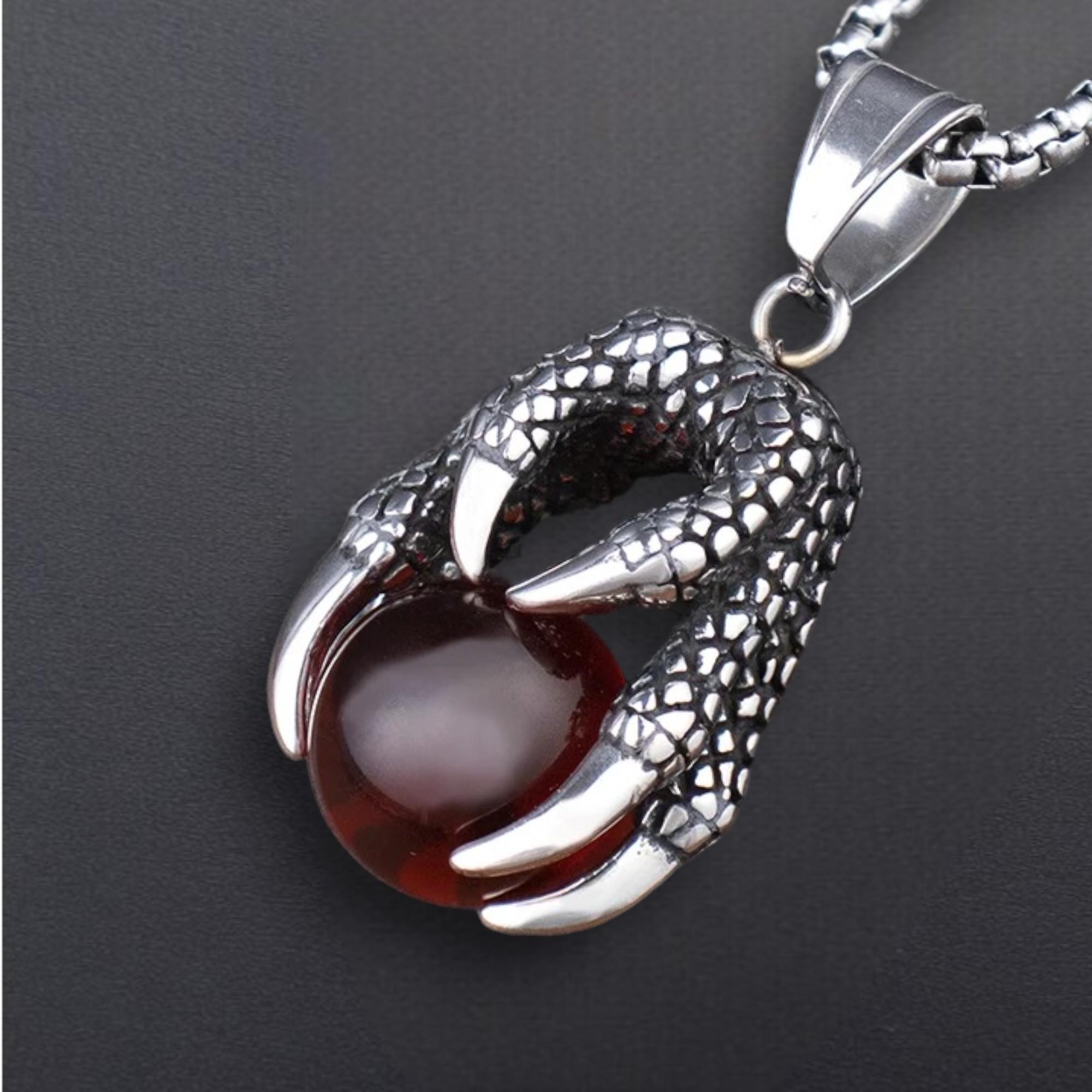 Gothic Dragon Claw Pendant Necklace: Silver Fantasy Jewelry - Etsy