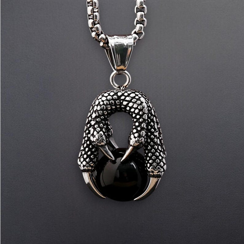 Gothic Dragon Claw Pendant Necklace: Silver Fantasy Jewelry - Etsy
