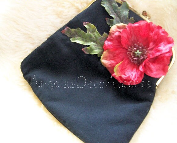 Vintage up Cycled Clutch Black Ingber Made in USA Fold Over Clutch 1950 ...