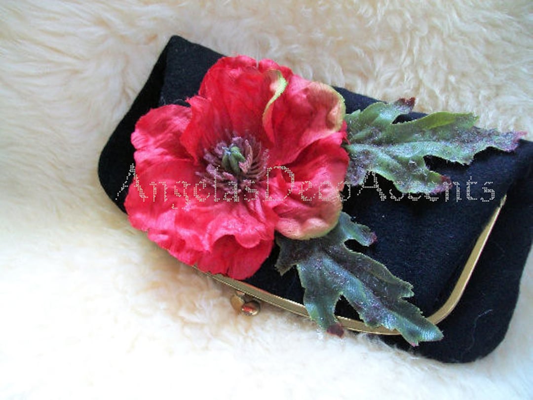 Vintage up Cycled Clutch Black Ingber Made in USA Fold Over Clutch 1950 ...