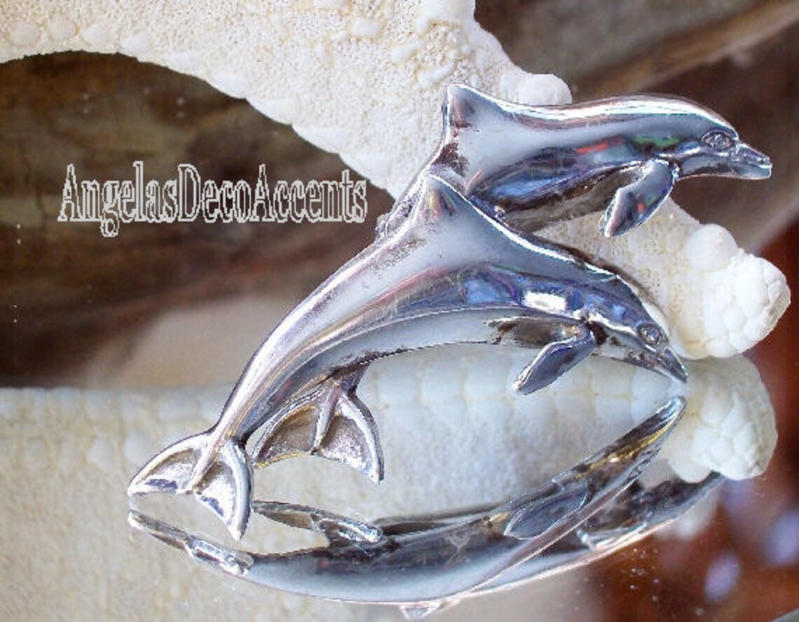 Vintage Taxco Dolphins Brooch, Hallmark 925 Sterling Silver, Mexican ...