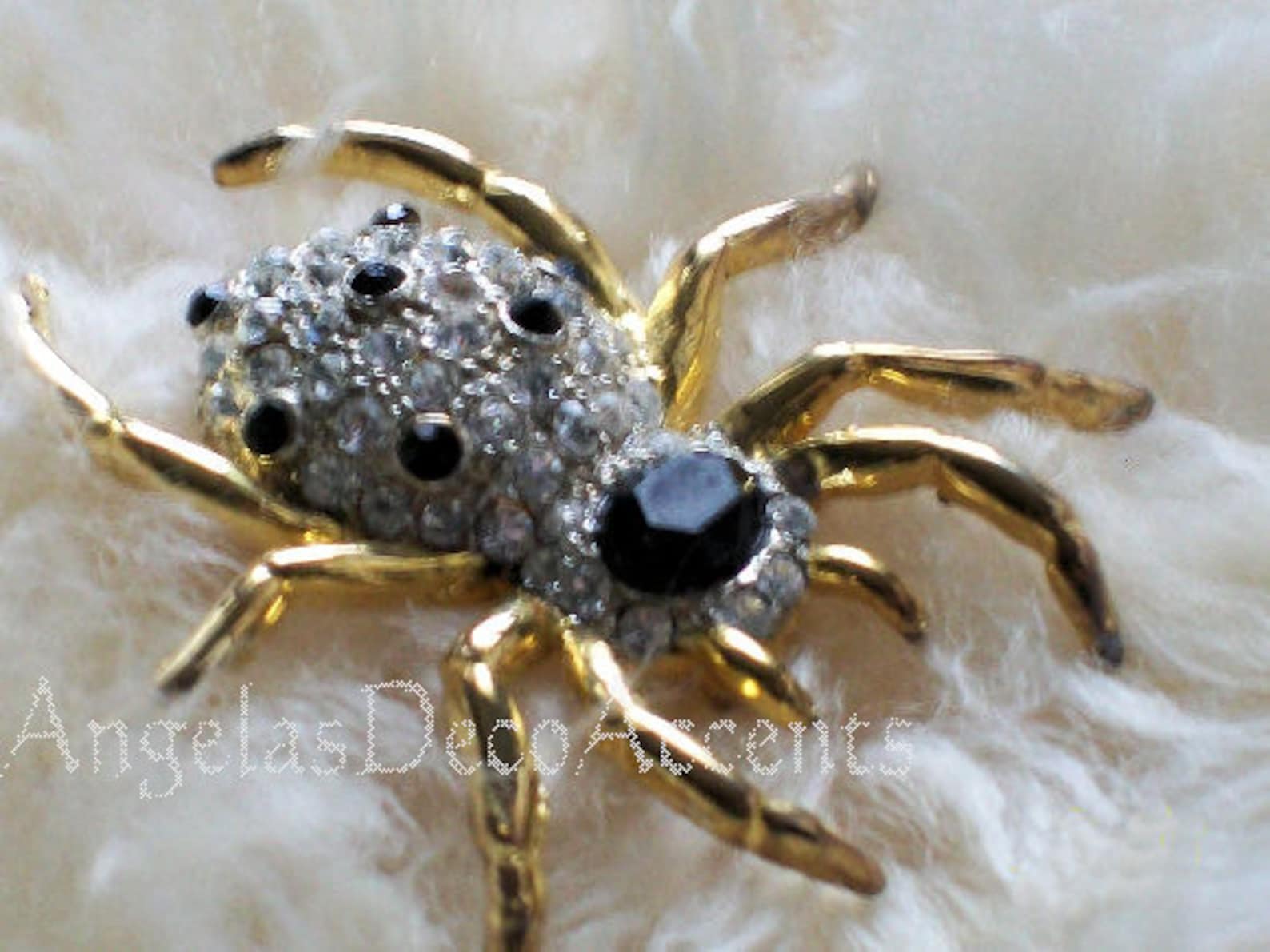 Vintage Spider Pin High Fashion Jewelry Costume Jewelry~goth Bling Pave ...