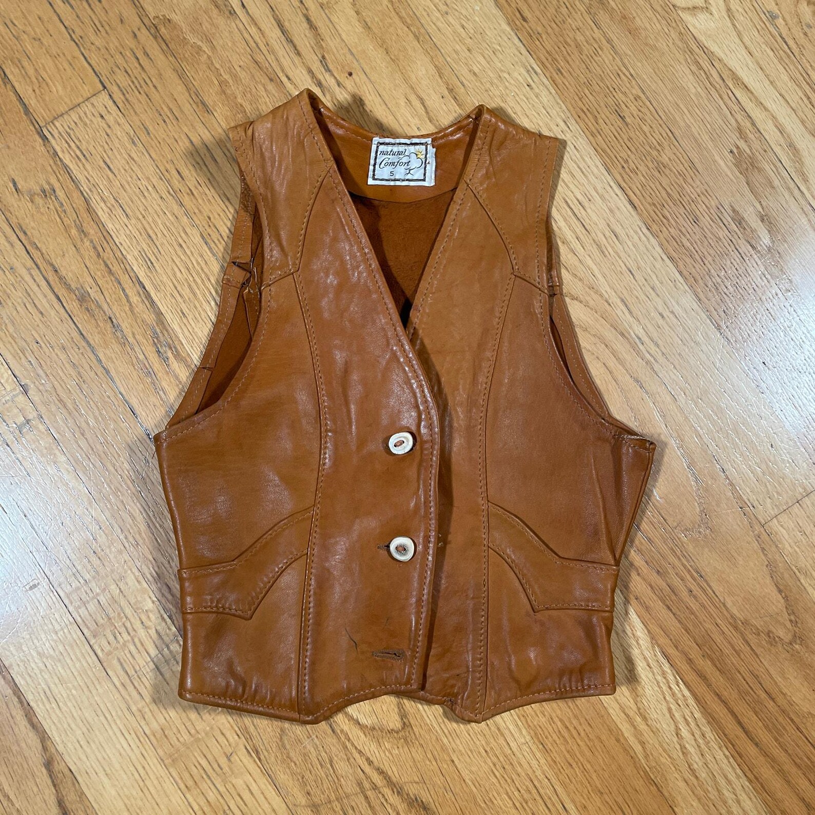 Vintage 60s Natural Comfort Leather Vest - Etsy