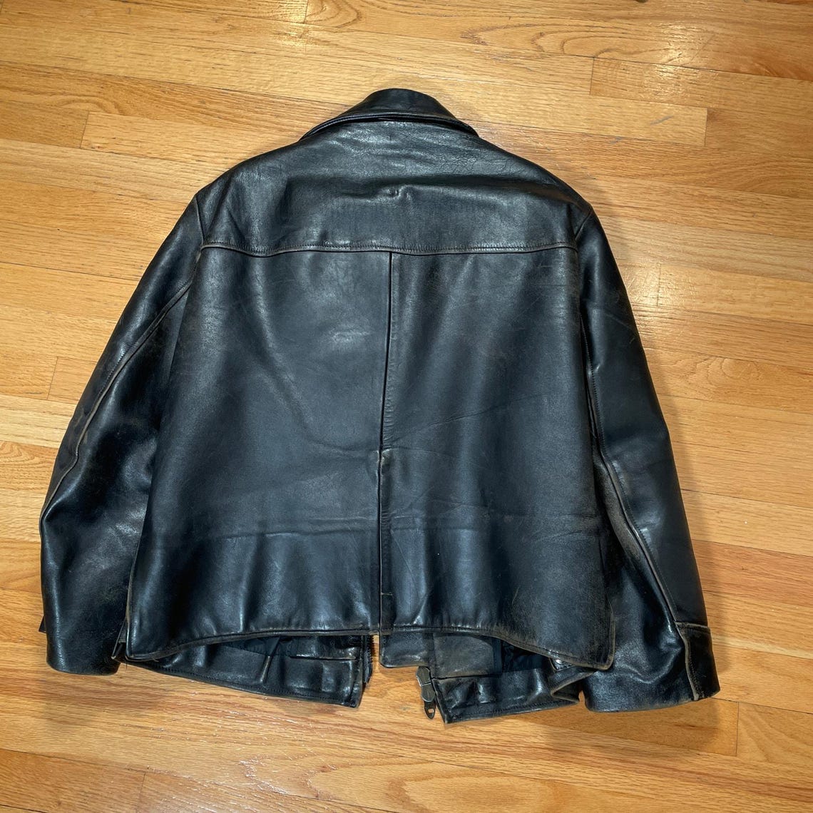 Vintage 70s Heavy Leather Police Motorcycle Jacket - Etsy