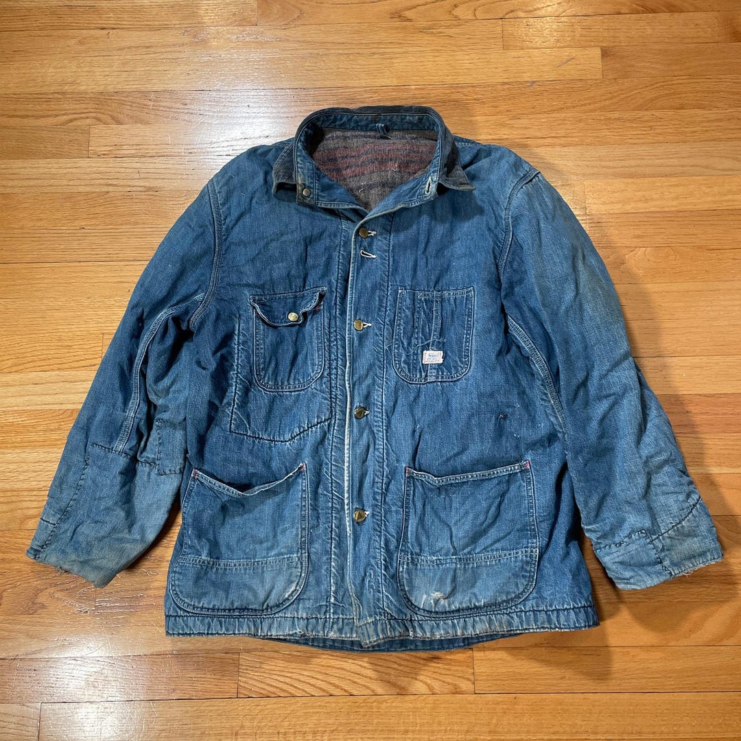 Vintage 50s Sears Work Wear Denim Chore Coat - Etsy