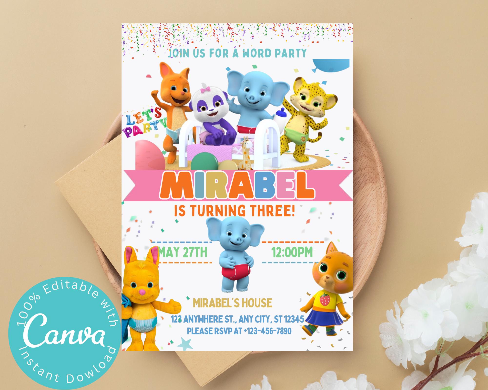 Word Party Birthday Invitation Template: Editable Digital Invite - Etsy