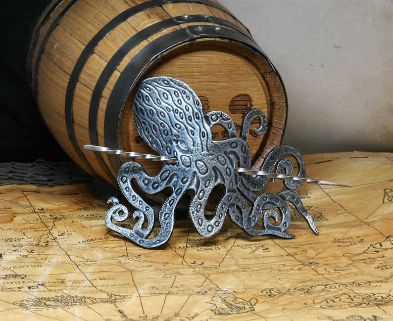 Octopus Leather Hair BarretteLeather Barrette Hair Barrette | Etsy