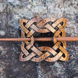 Celtic Square Knot Leather Hair Barrette,leather Barrette, Hair ...