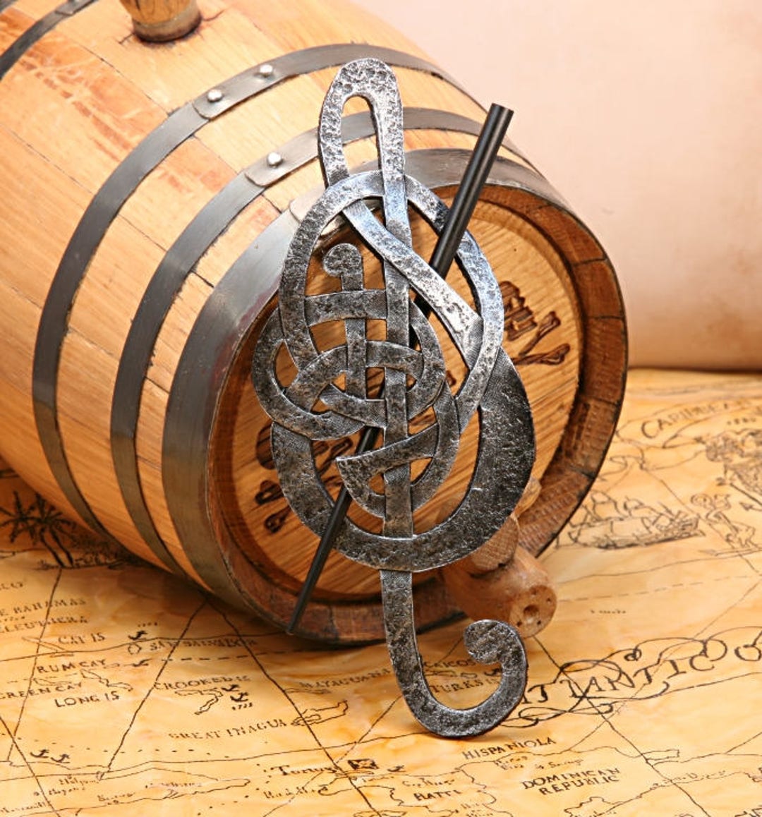 Treble Clef Music Symbol Leather Barrette, Steampunk, Renaissance, SCA ...