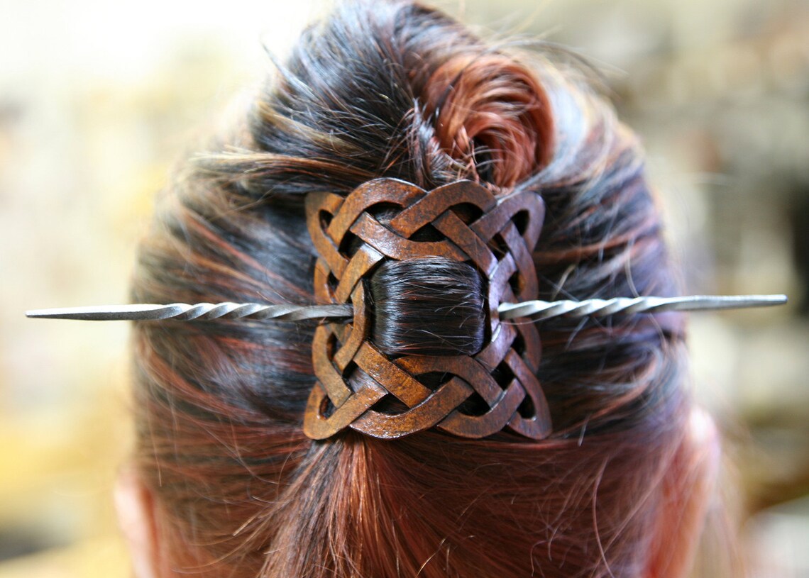 Twisted Steel Hair Pin Double Ended Hair Stick Forged Hair | Etsy