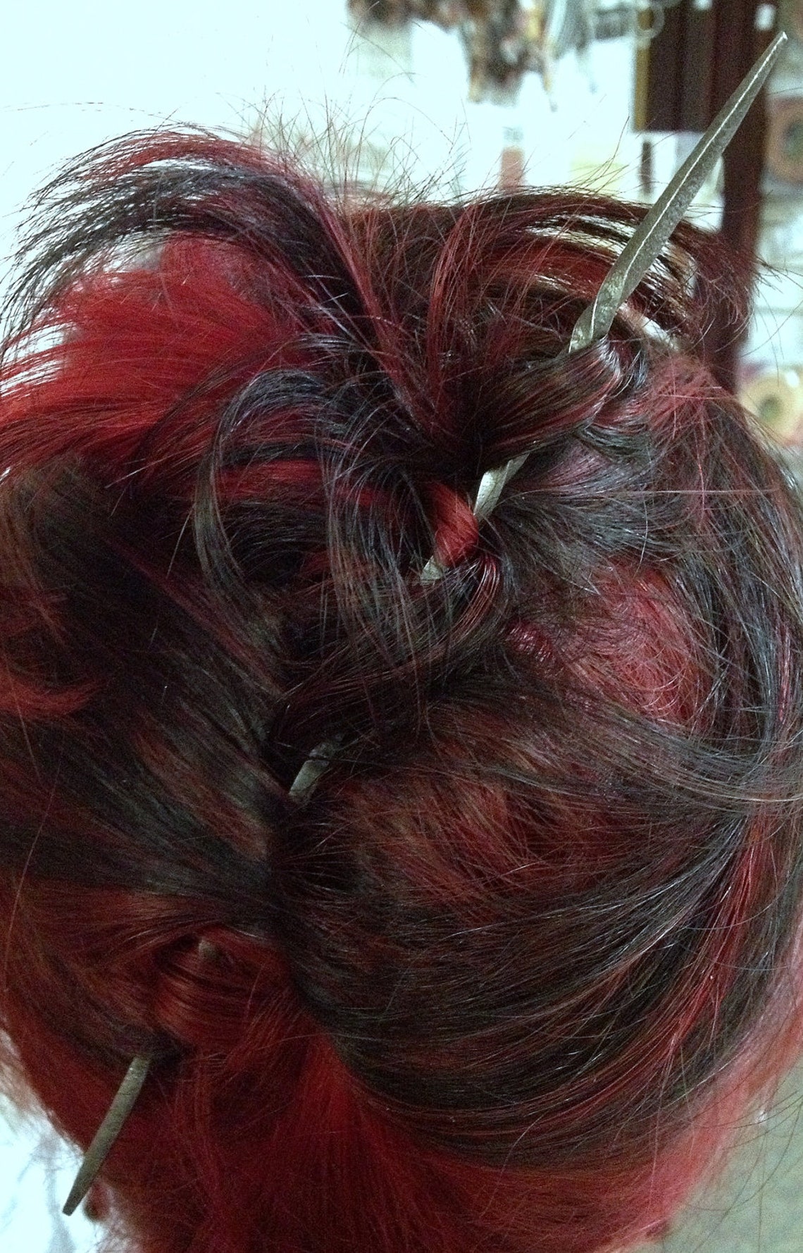 Twisted Steel Hair Pin Double Ended Hair Stick Forged Hair | Etsy