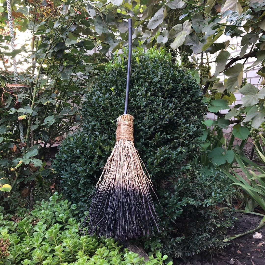 Golden and Black Witch Broom, Halloween Pagan Broom Besom, Halloween ...