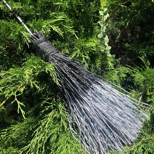 Silver and Black Witch Broom, Halloween Pagan Broom Besom, Halloween Broom - Etsy