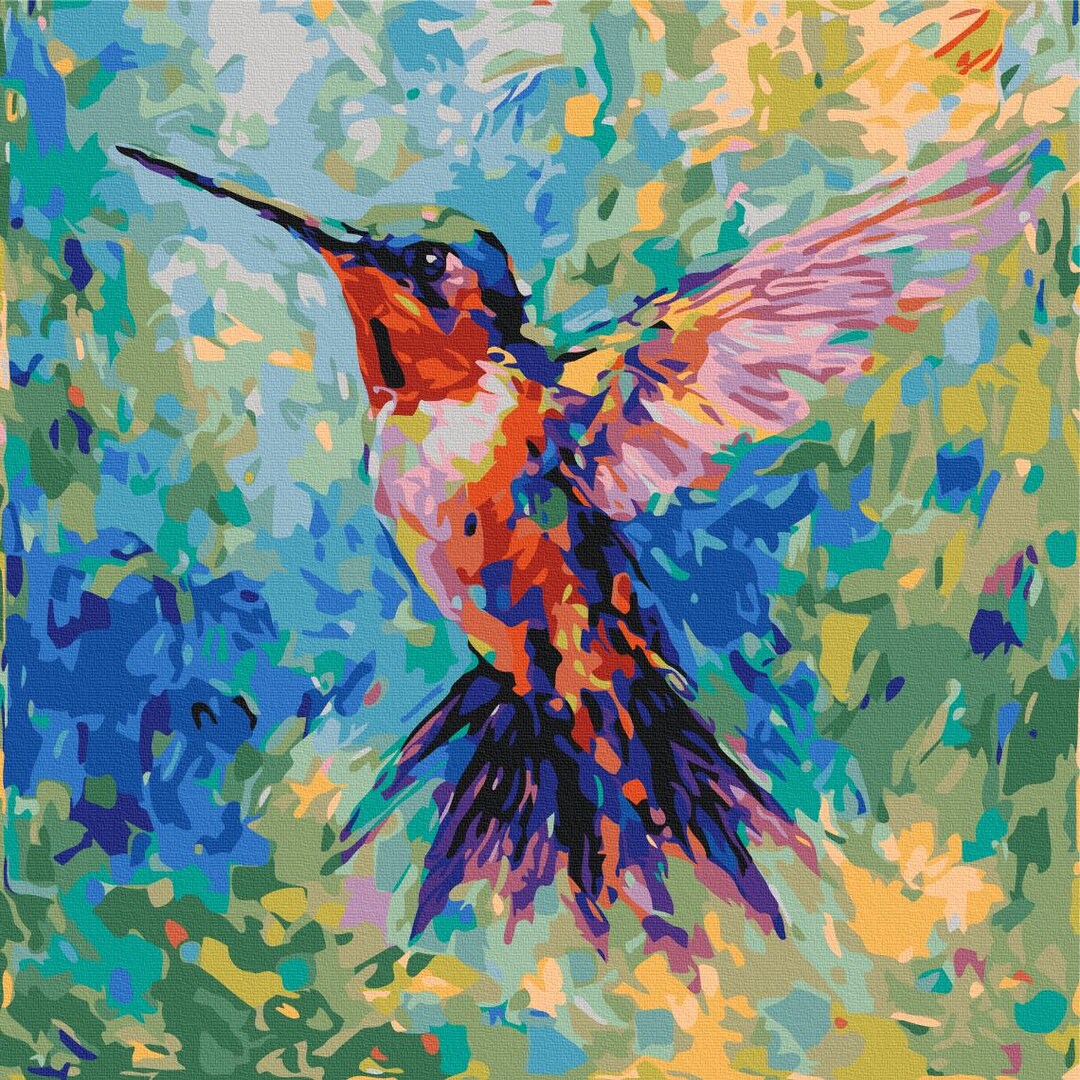 Hummingbird Paint by Number Kit DIY Oil Paints Effect - Etsy