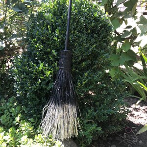 Silver and Black Witch Broom, Halloween Pagan Broom Besom, Halloween ...