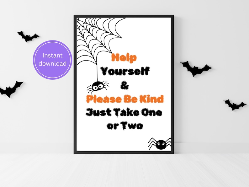 Trick or Treat Help Yourself Sign -- Halloween Printable - Etsy