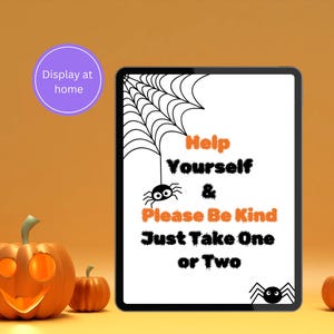 Trick or Treat Help Yourself Sign -- Halloween Printable - Etsy