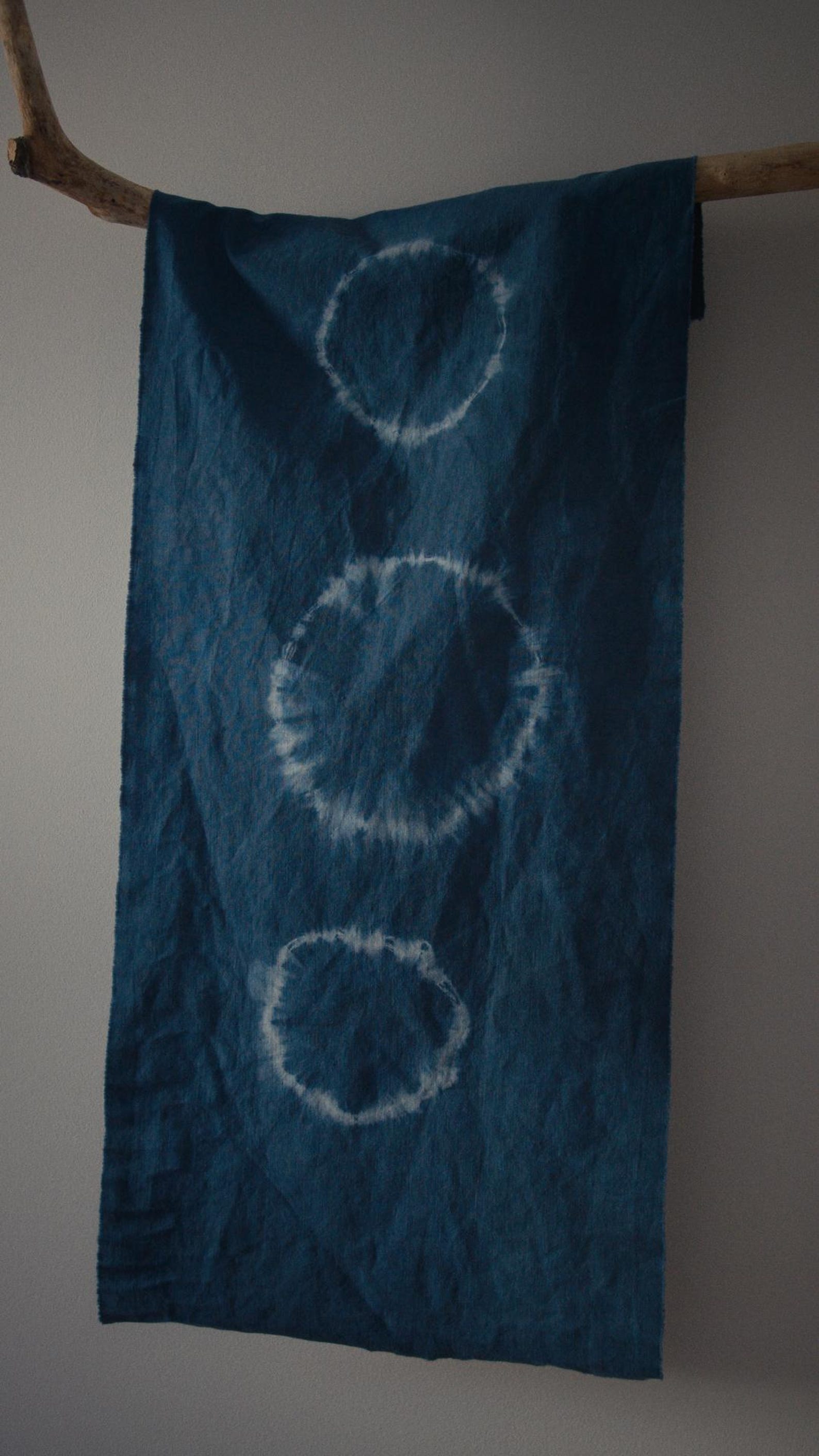 Hand Dyed Tea Runner Ceremony Сhabu, Cotton Tea Towel, Shibori Linen ...