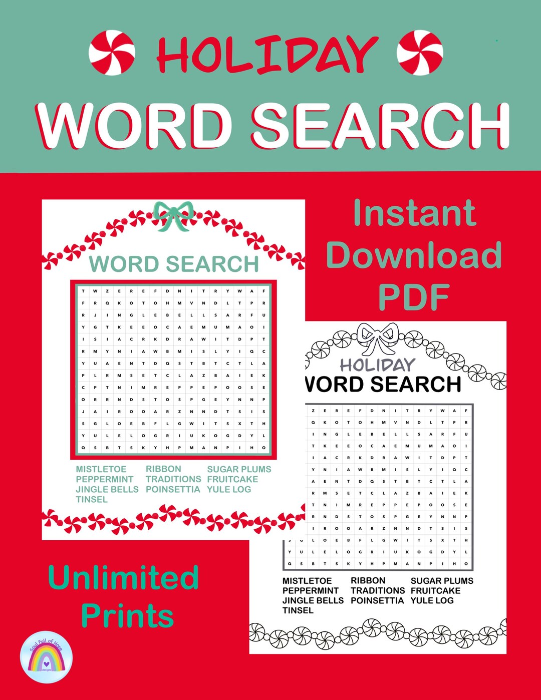 Holiday Word Search/fun Activity for Children, Students, Families ...