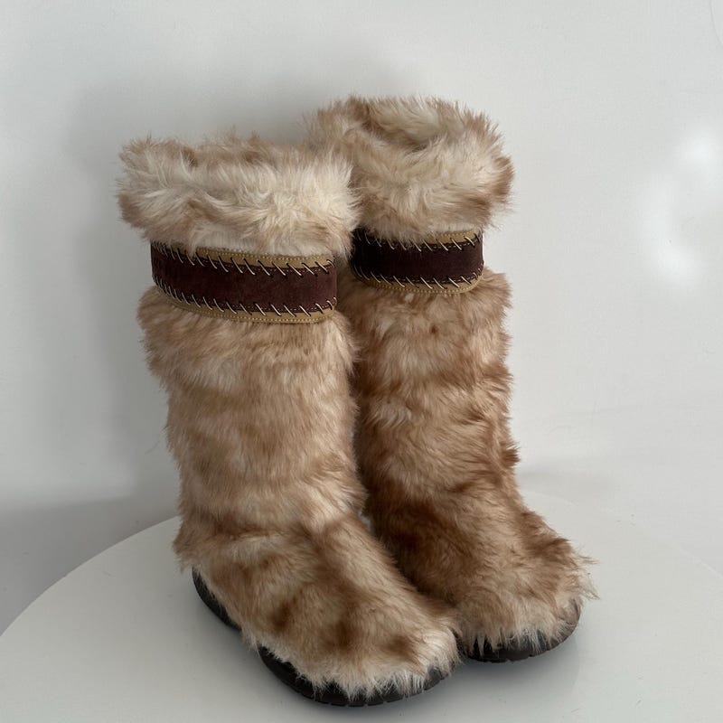 Fuzzy Boots - Etsy