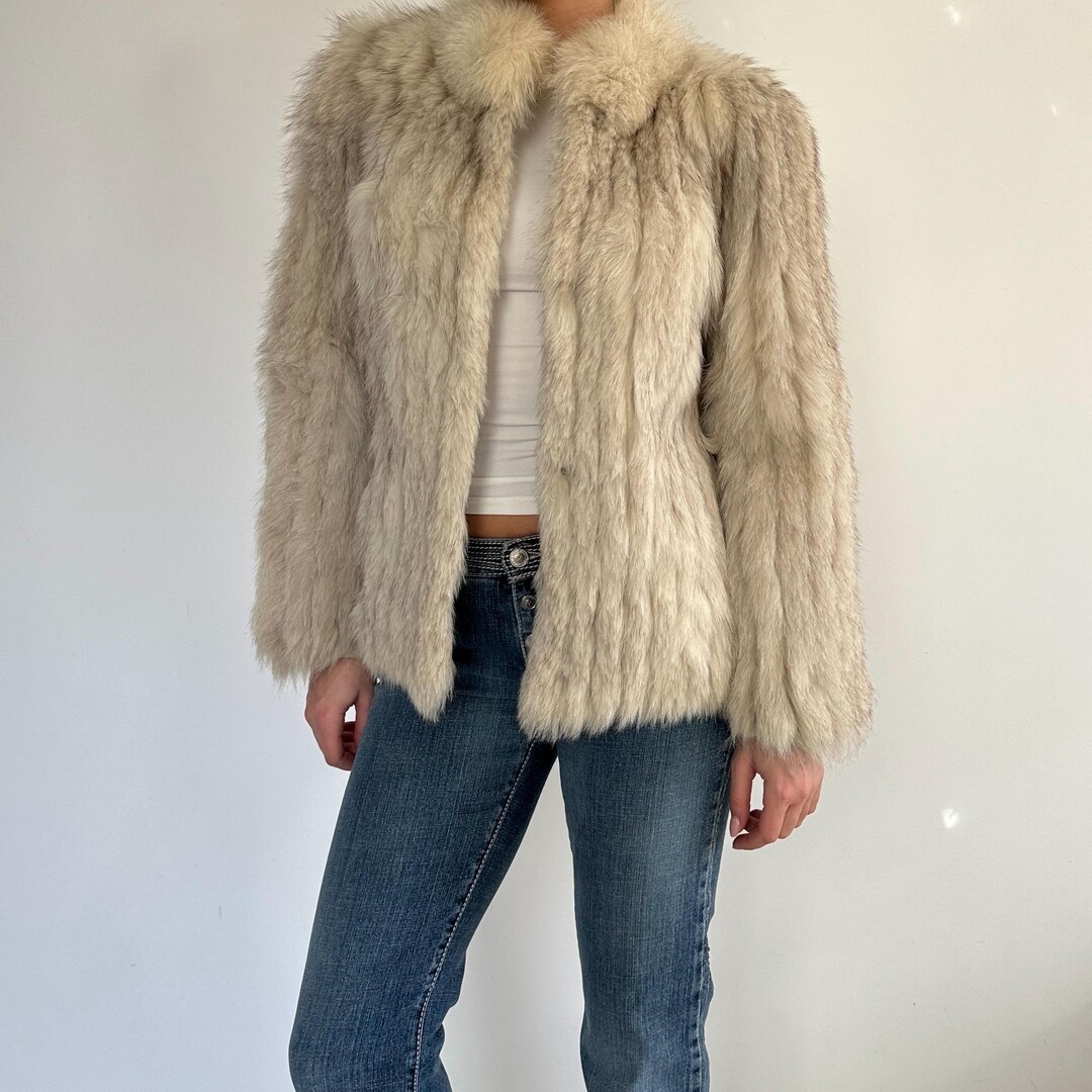 Vintage Authentic Fur Coat Jacket / Natural Genuine Feal Fur Polar Saga ...