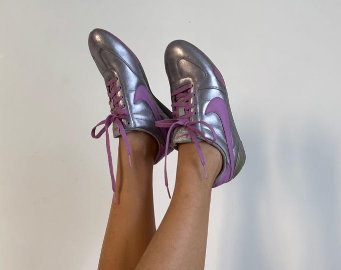 Nike Sprint Sister Leather Sneakers / Vintage Nike Pink Silver Trainers ...