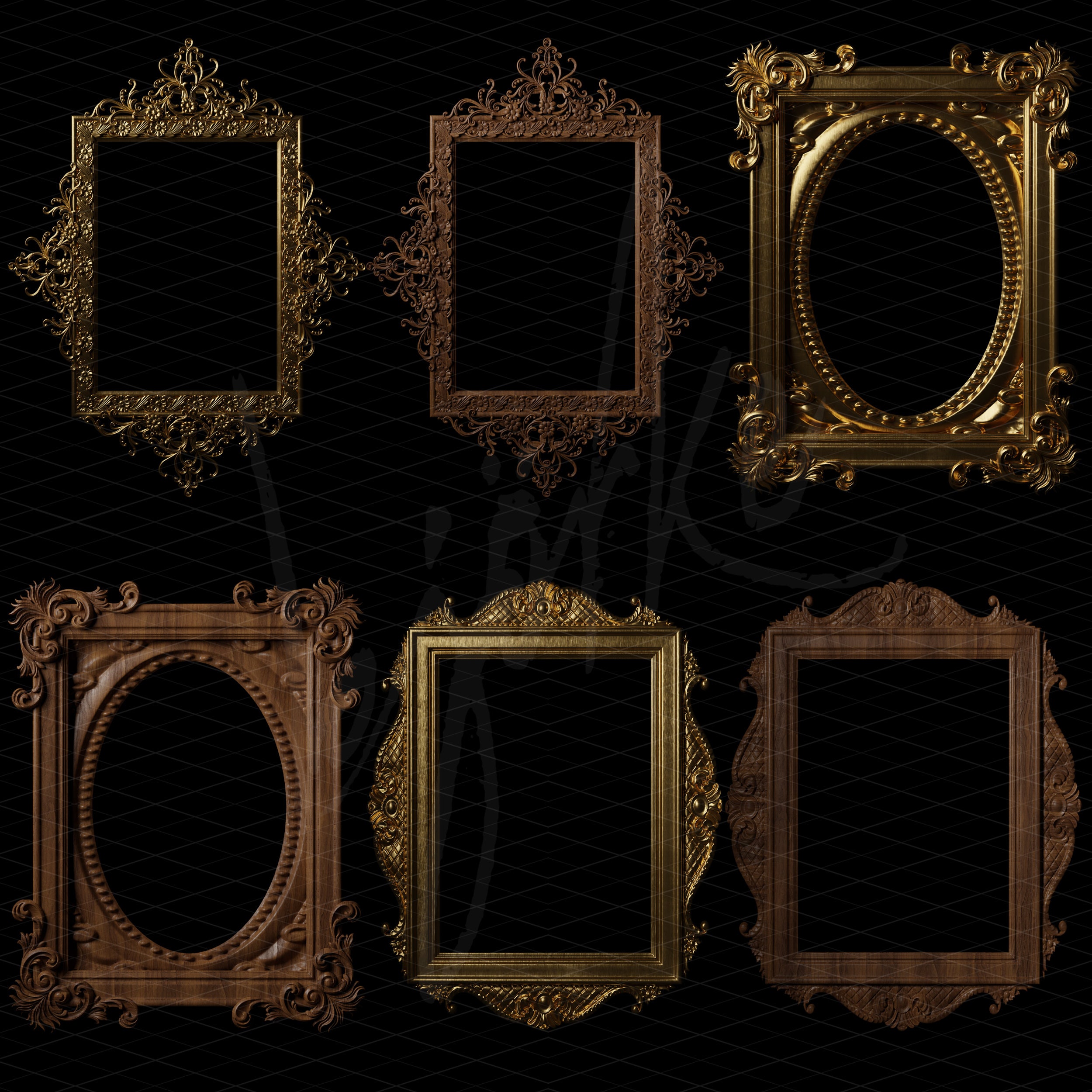 25 Baroque Frame Overlays | for Fine Art Portraits, Fairytale Digital ...