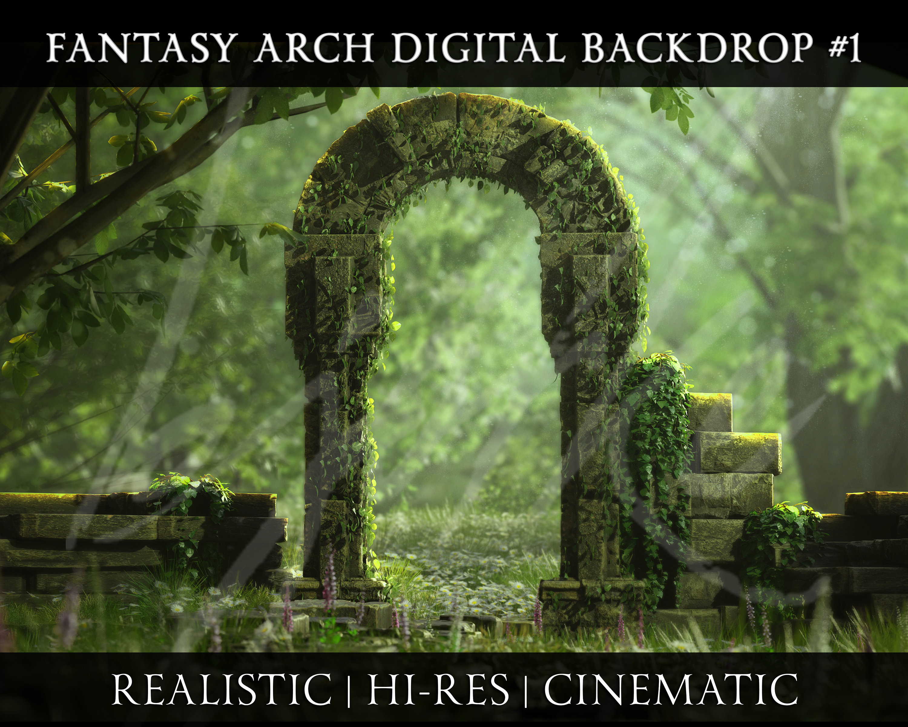 Fantasy Arch Digital Backdrop #1 | for Magical Portraits, Fairytale ...