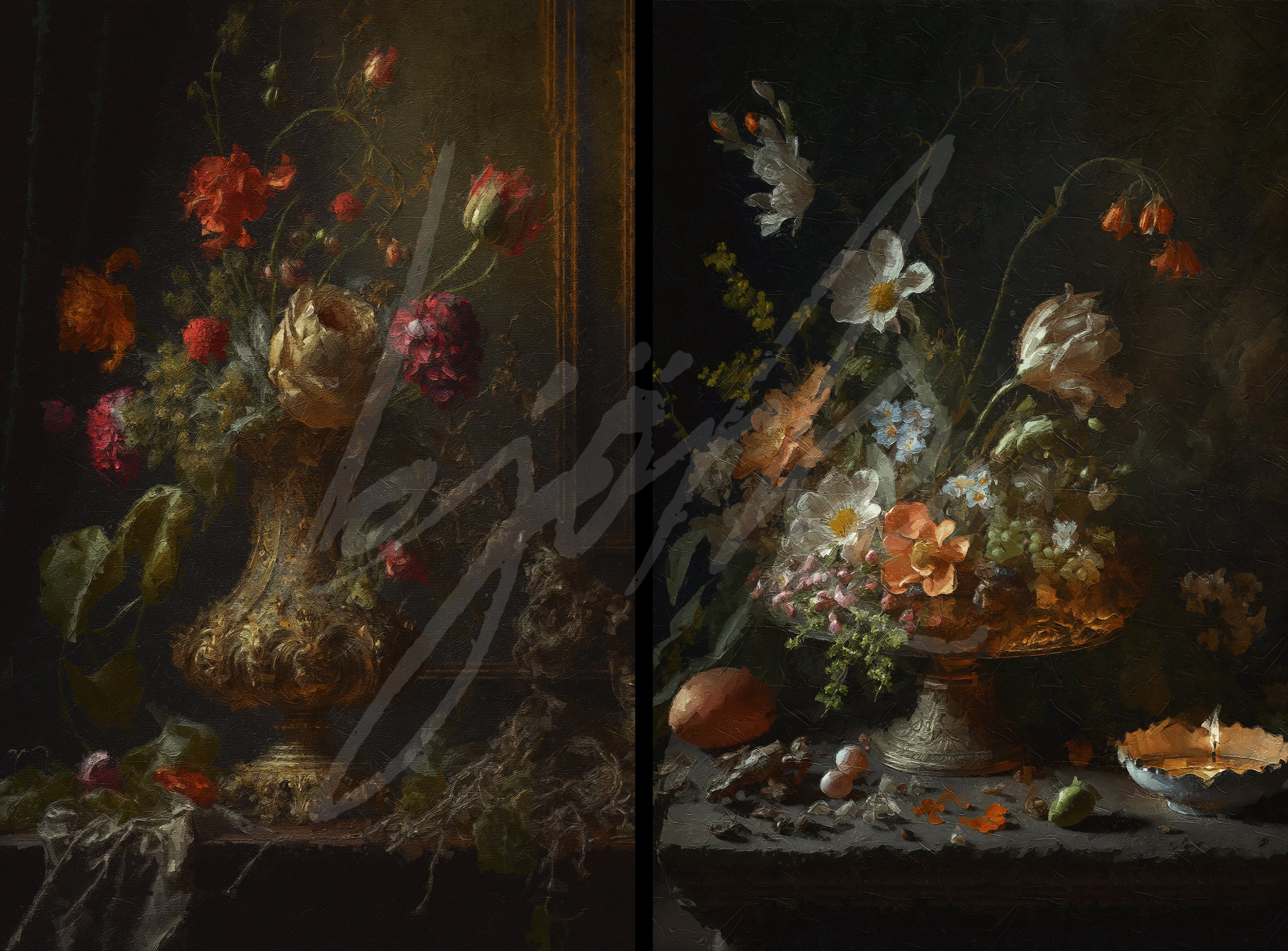 10 Fine Art Still-life Vertical Digital Backdrops | Portrait Overlays ...