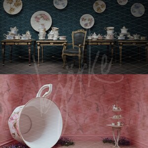 10 Tea Party Digital Backdrops | Portrait Overlays | Fairytale Digital ...