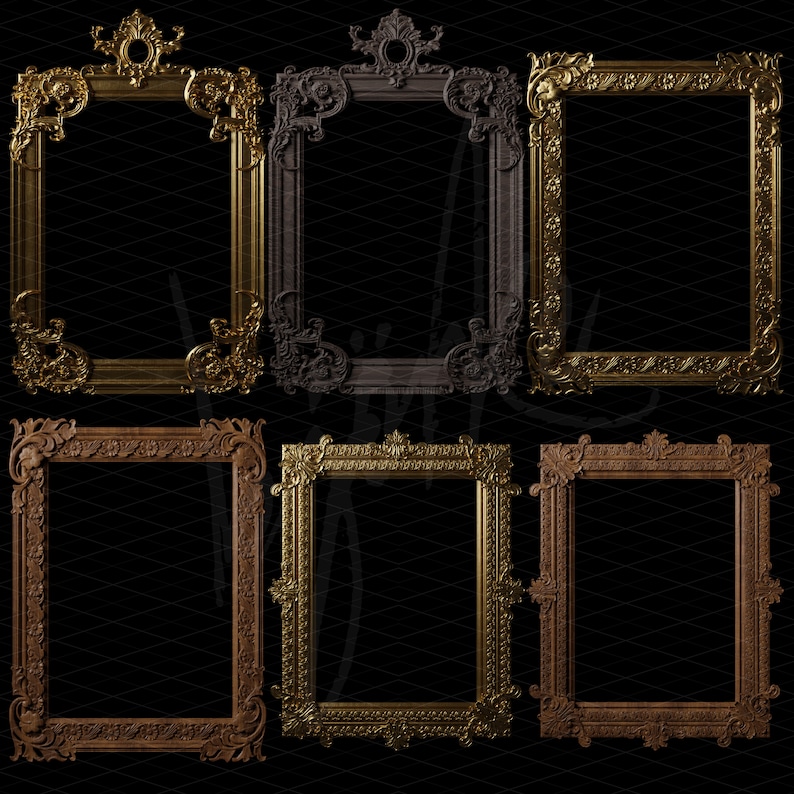 25 Baroque Frame Overlays | for Fine Art Portraits, Fairytale Digital ...