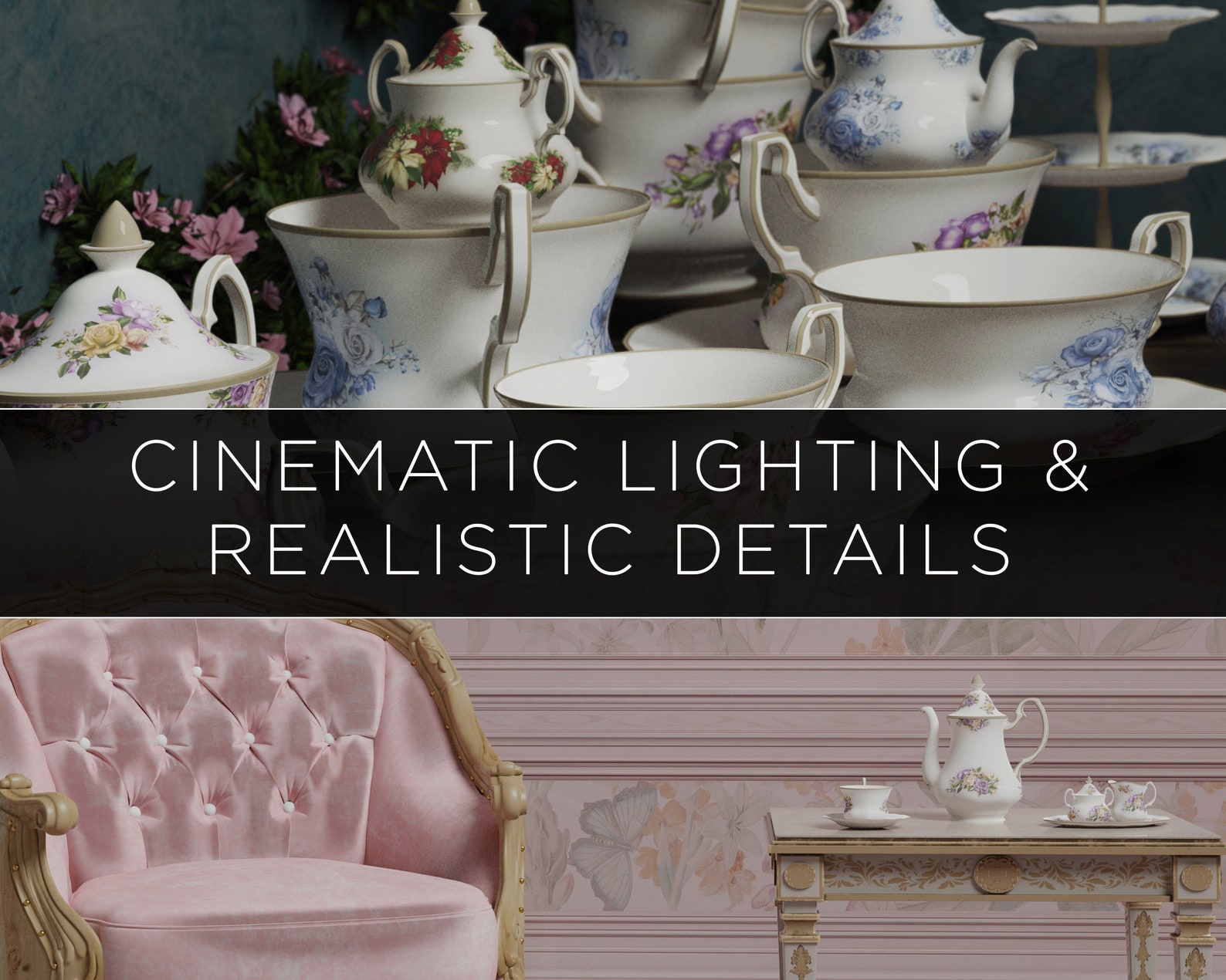 10 Tea Party Digital Backdrops | Portrait Overlays | Fairytale Digital ...