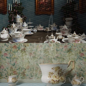 10 Tea Party Digital Backdrops | Portrait Overlays | Fairytale Digital ...