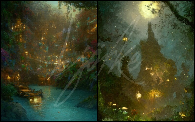 10 Fine Art Fairytale Lagoon Digital Backdrops | Fantasy Overlays ...