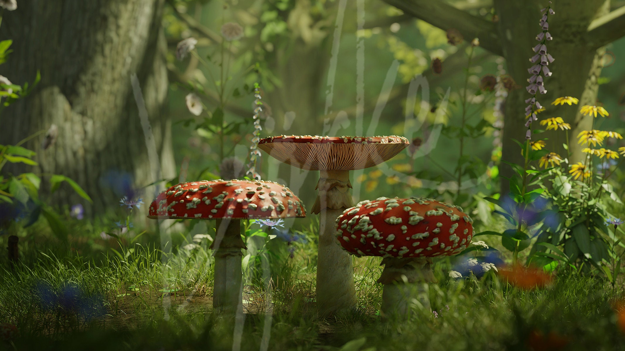 Fairy Toadstool Digital Backdrop 1 for Magical Portraits, Fairytale ...