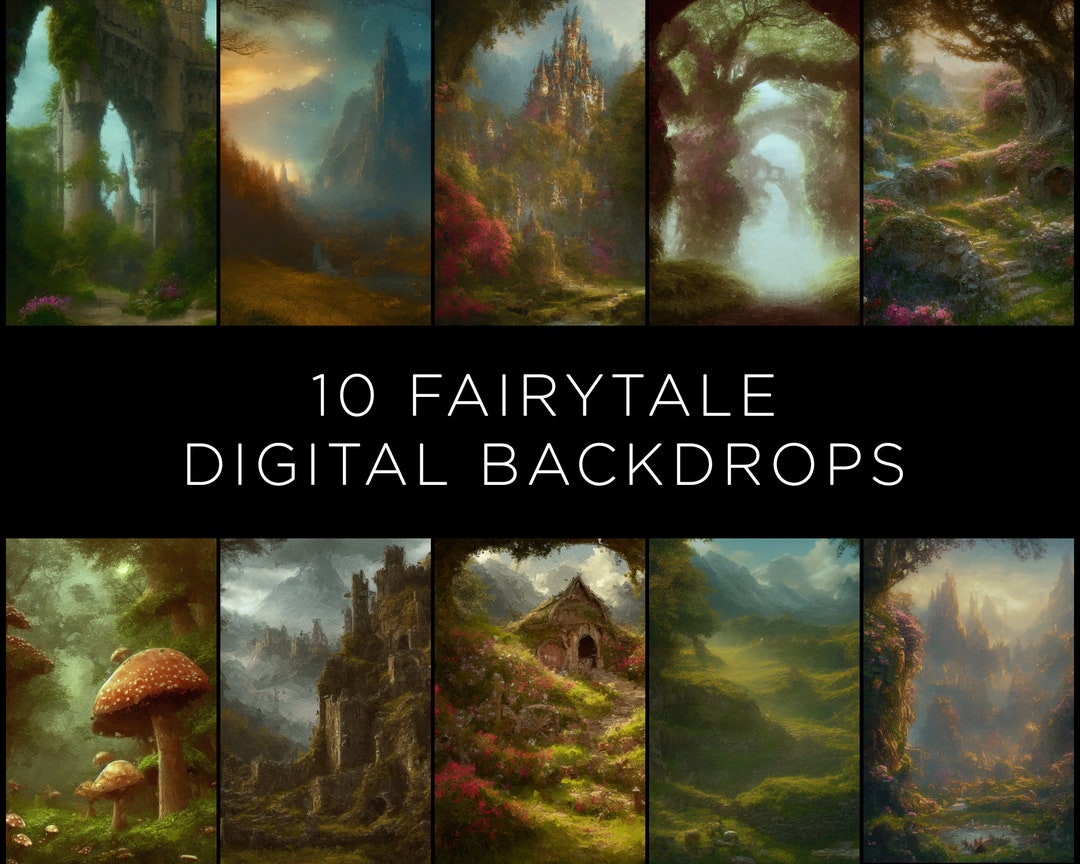 10 Fine Art Fairytale Digital Backdrops | Fantasy Overlays | Fairytale ...