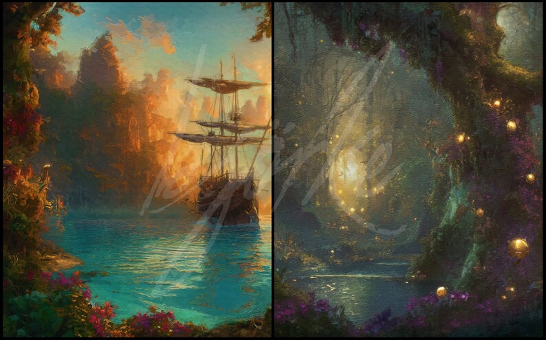 10 Fine Art Fairytale Lagoon Digital Backdrops Fantasy - Etsy