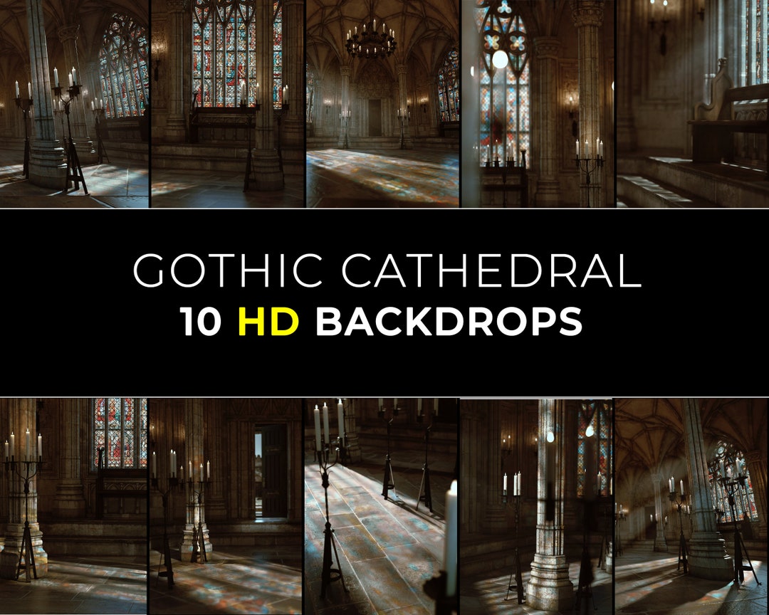 10 Gothic Cathedral Digital Backdrops & Overlays | Fantasy Fine Art ...