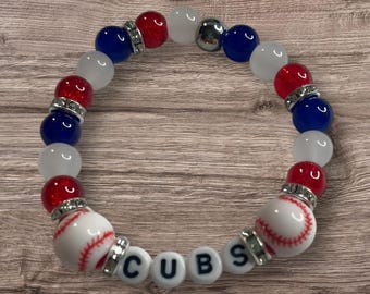 Chicago Cubs Beaded Bracelets, Cubs Beaded Bracelets, Baseball ...