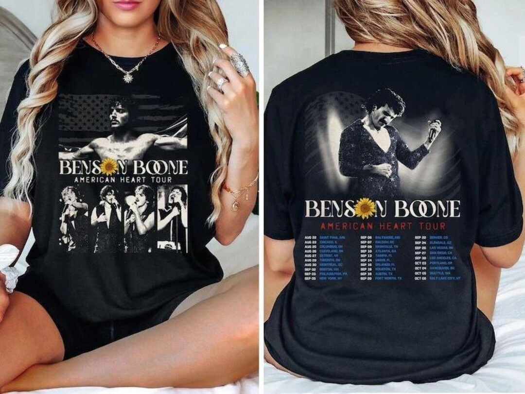 Vintage Benson Boone America Heart Tour Comfort Colors Shirt, Benson ...