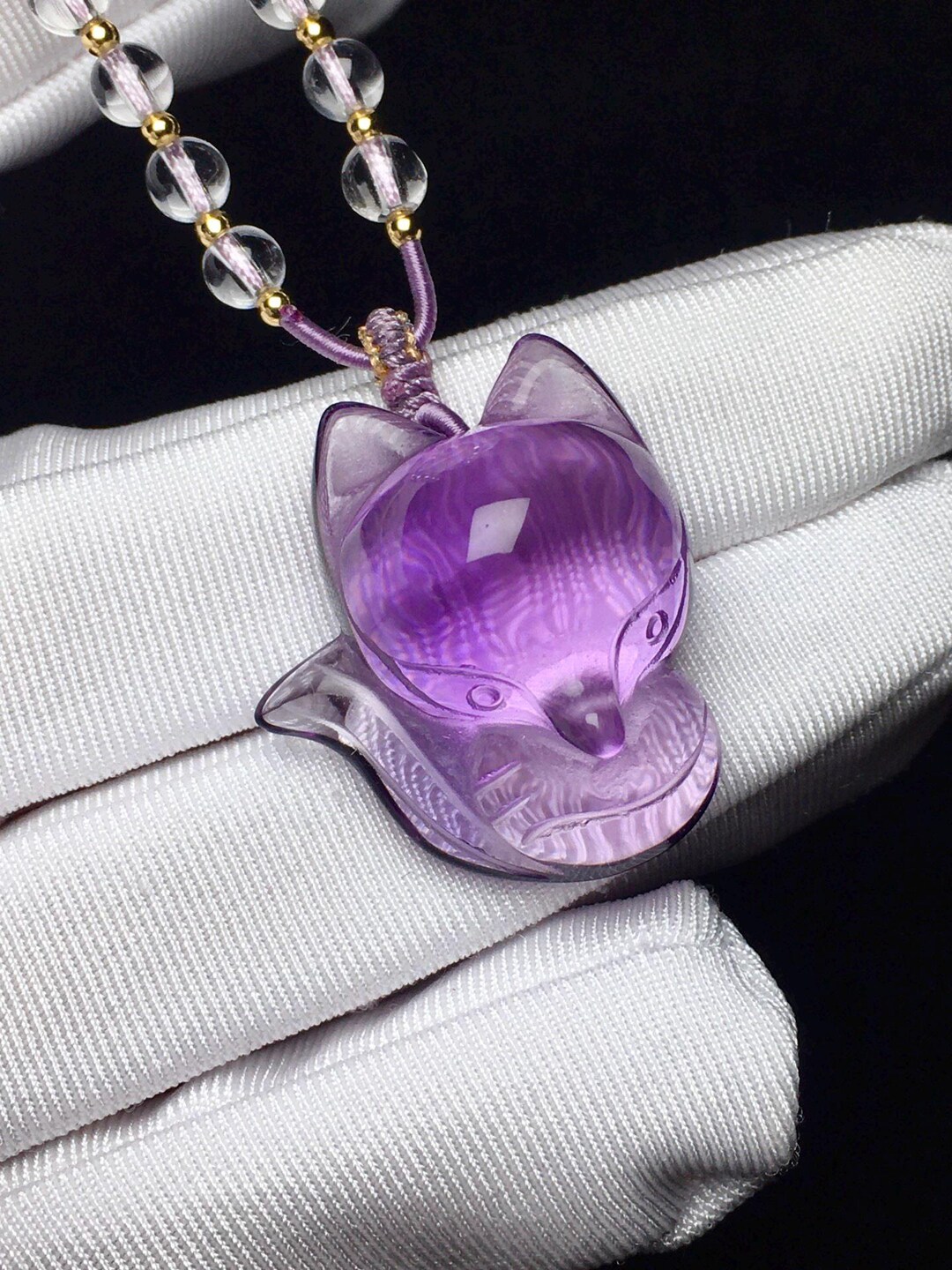 M7230 Vivid Natural Amethyst Fox Pendant With Certificate - Etsy