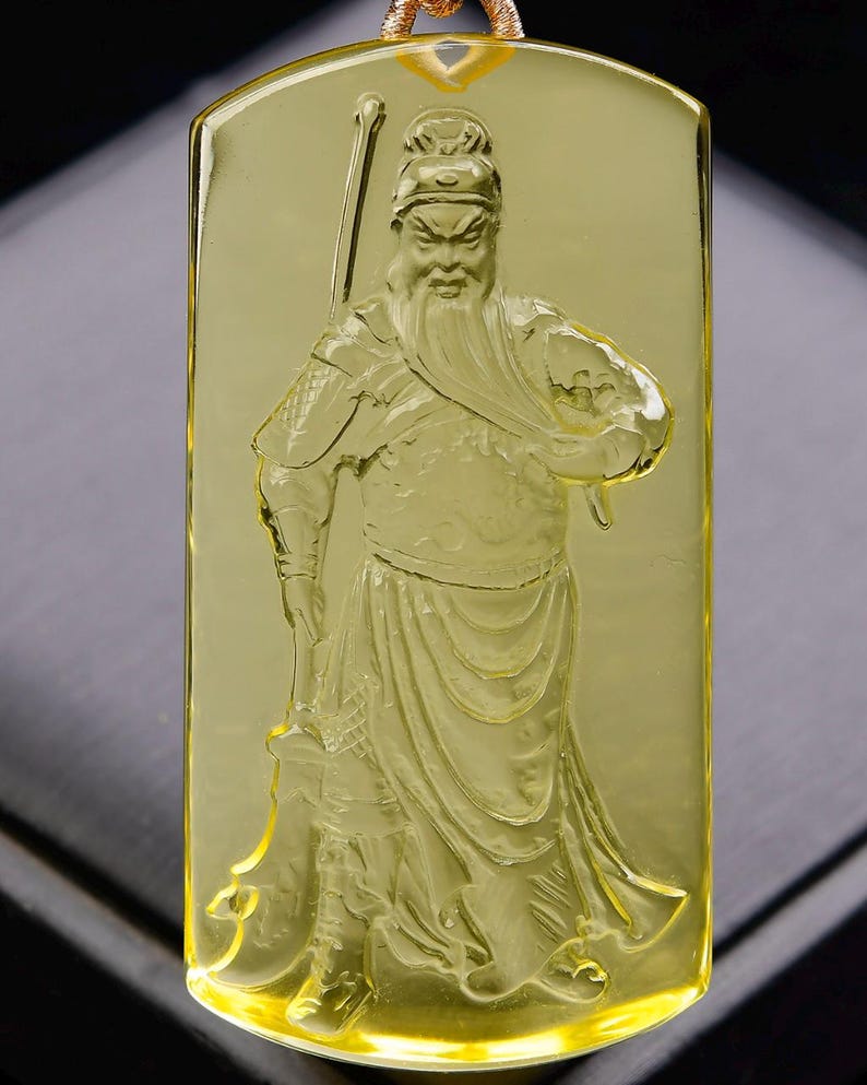 Natural Yellow Crystal Guangong Pendant With Certificate M10418 - Etsy