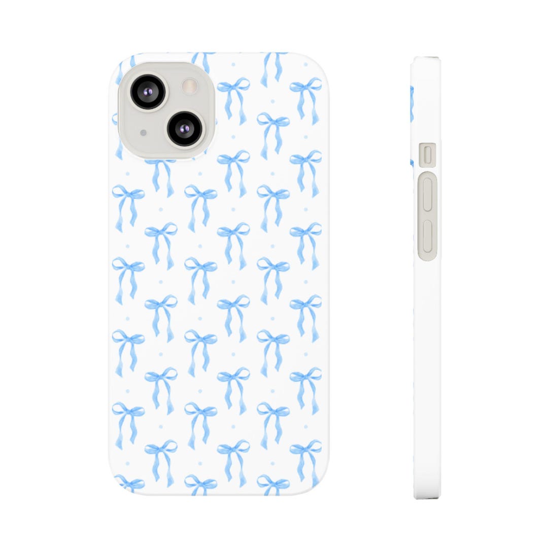 Coquette Bow Pattern, Light Blue, Phone Case, Iphone, Samsung, Slim ...
