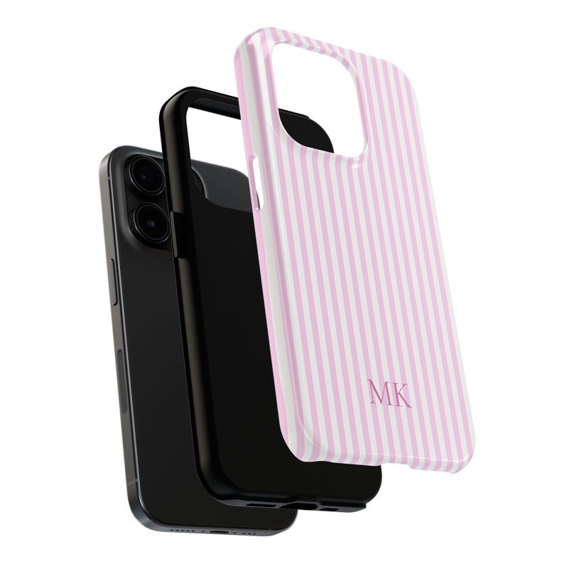 Personalized Name Pink Stripe Phone Case, Custom Name, Custom Initial ...
