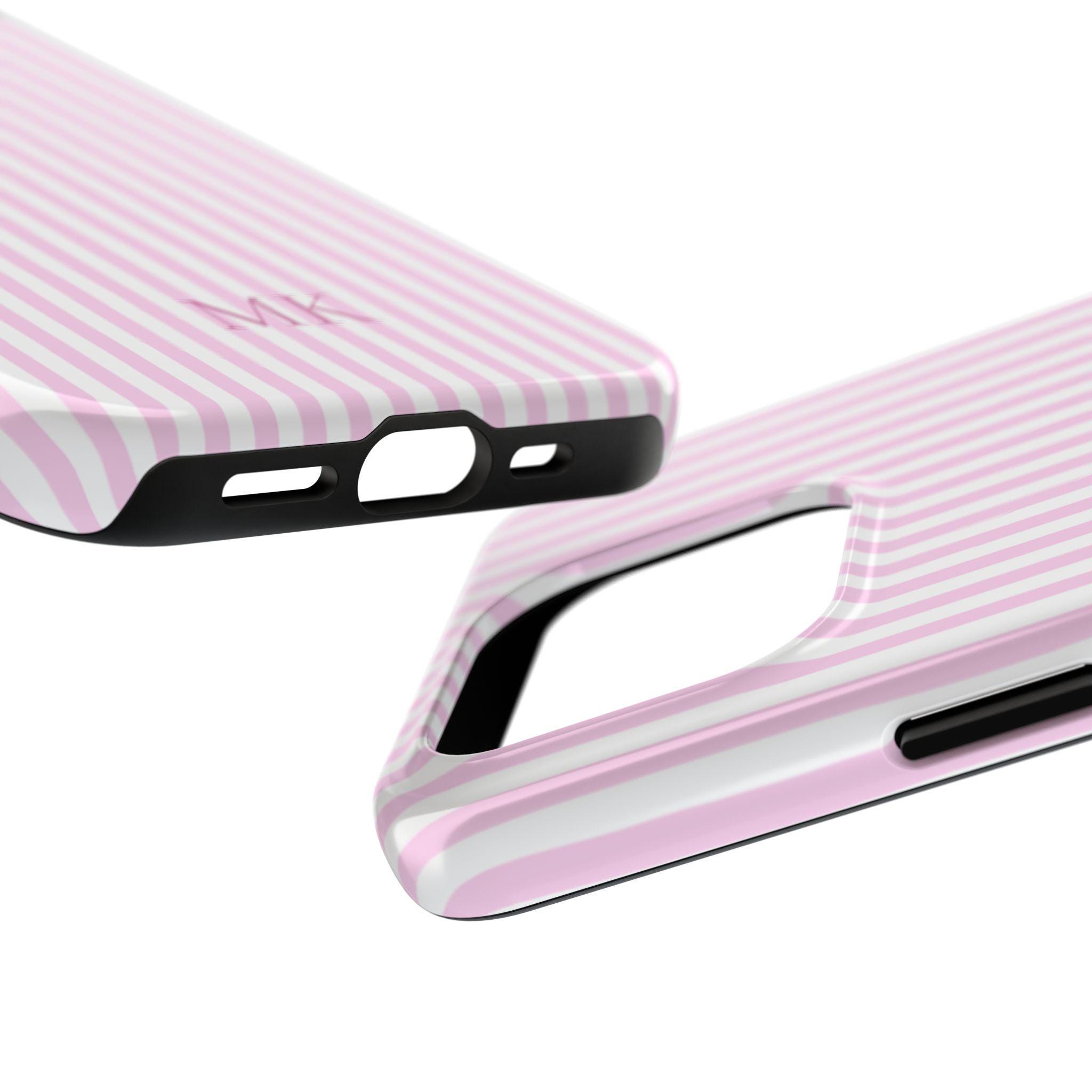 Personalized Name Pink Stripe Phone Case, Custom Name, Custom Initial ...