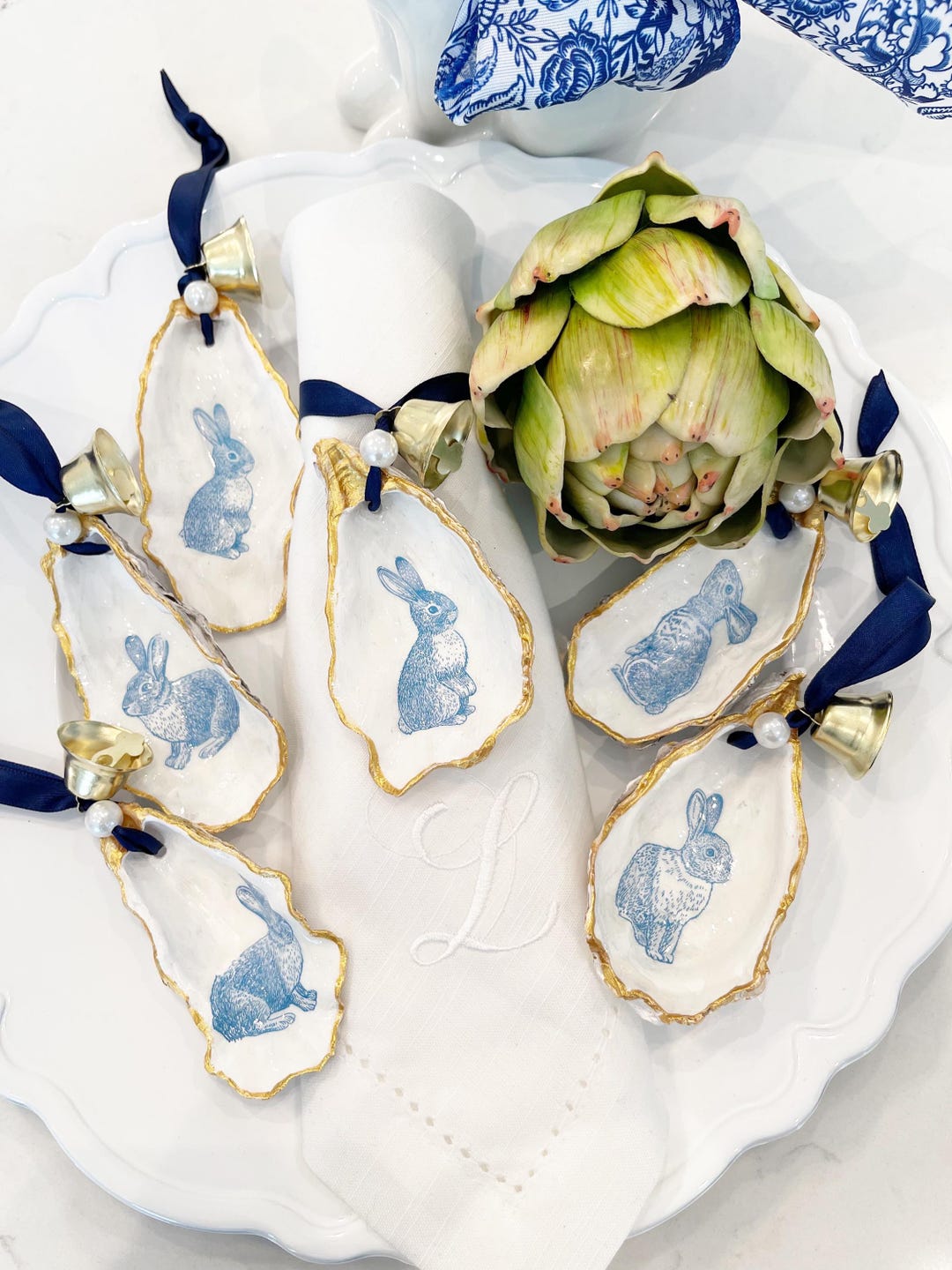 Oyster Shell Spring Napkin Rings, Table Decor, Oyster Decor, Napkin ...